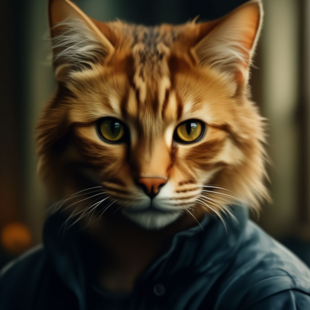 "A human cat" — image created in Shedevrum
