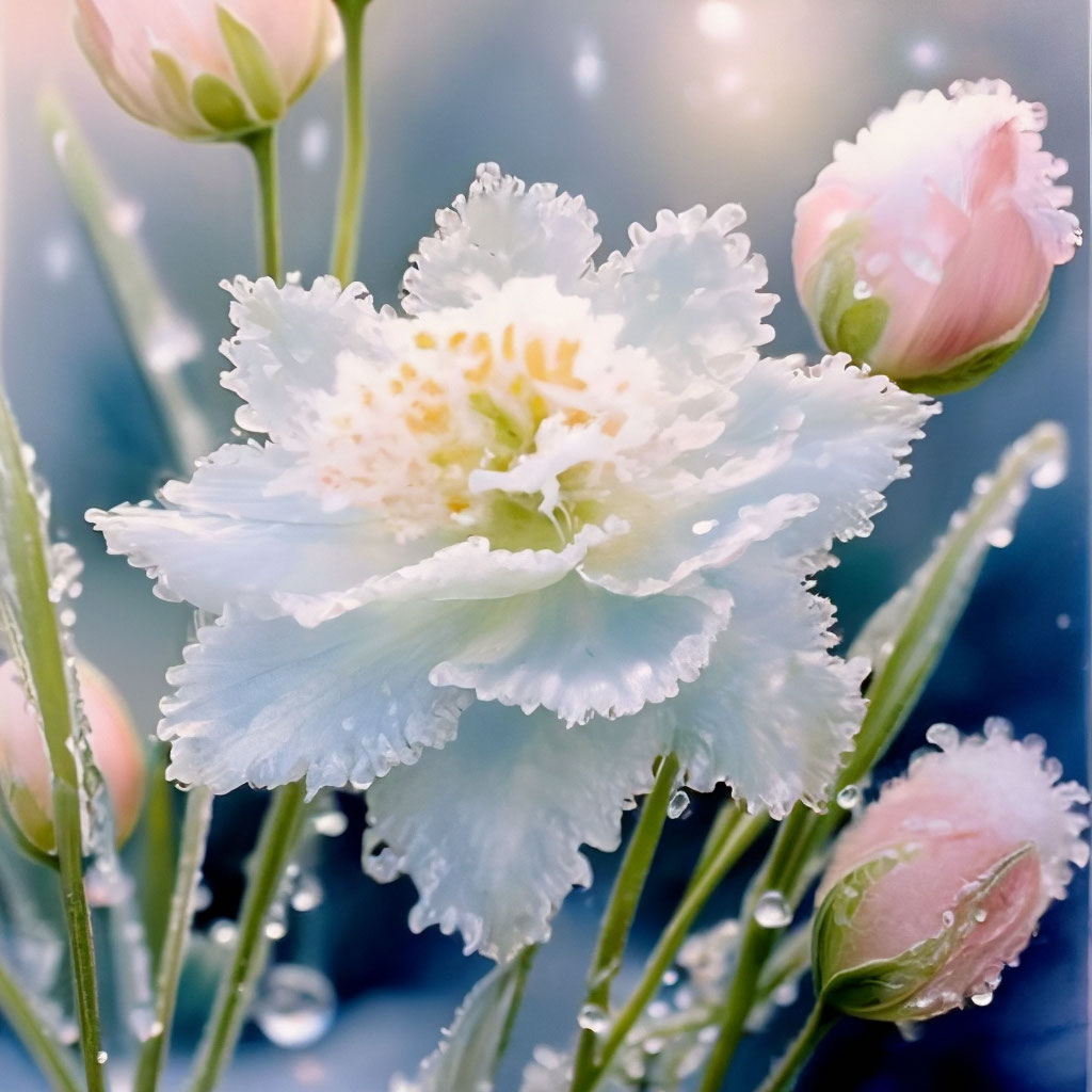 "Delicate watercolor,pastel colors,hyperrealism,detailed drawing,snow ...