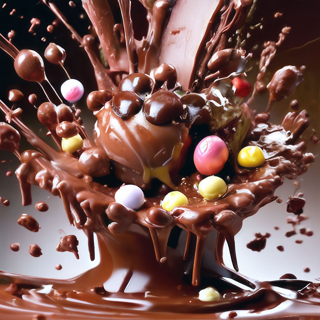 "🌲 chocolate explosion" — image created in Shedevrum