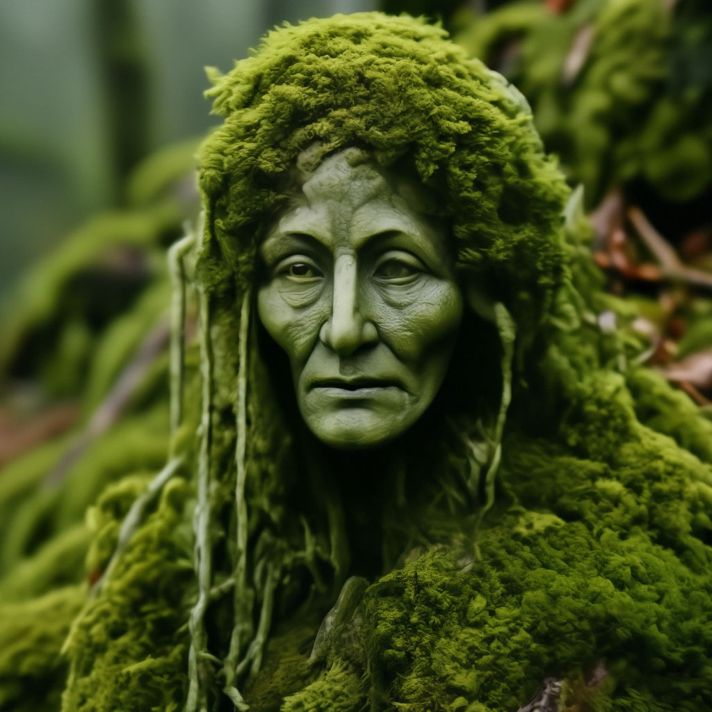 "The old woman of moss" — image created in Shedevrum