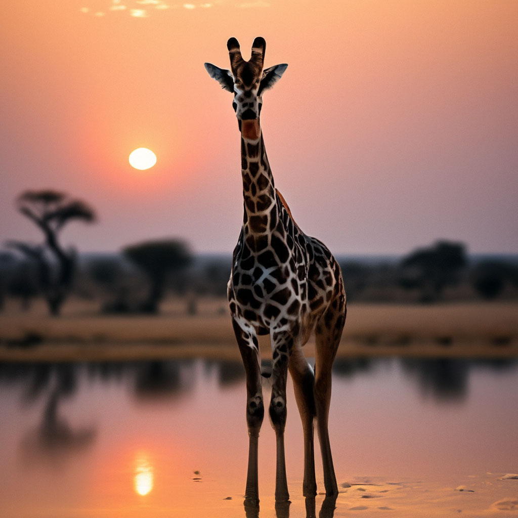 "Far, far away, on Lake Chad An exquisite giraffe wanders. Graceful ...