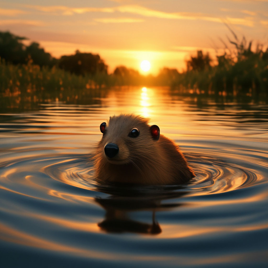 "Baber in the river 3bgraphics" — image created in Shedevrum