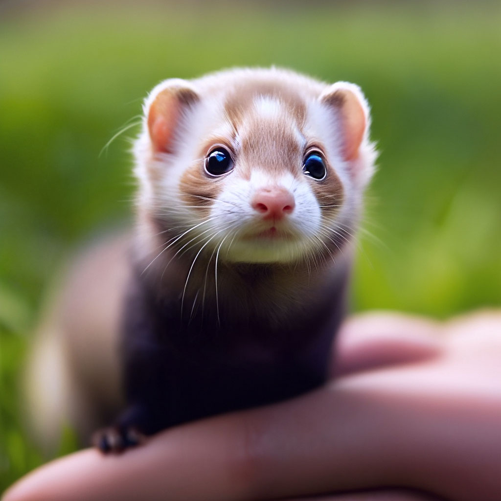 "A beautiful tiny ferret" — image created in Shedevrum