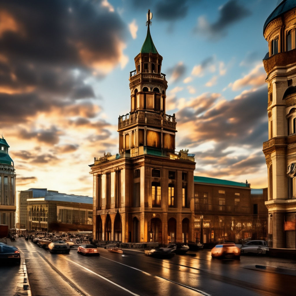 "Sukharevskaya Tower, in Moscow, in its place, in modern Moscow, beauty ...