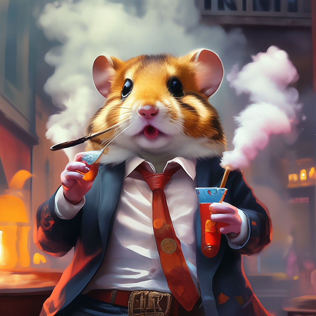 "Smoking hamster mafia" — image created in Shedevrum