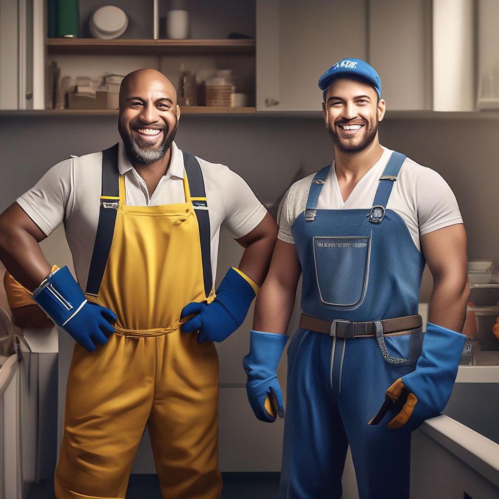 "Foreman and janitor friends + hyperrealistic + realistic photo + high ...