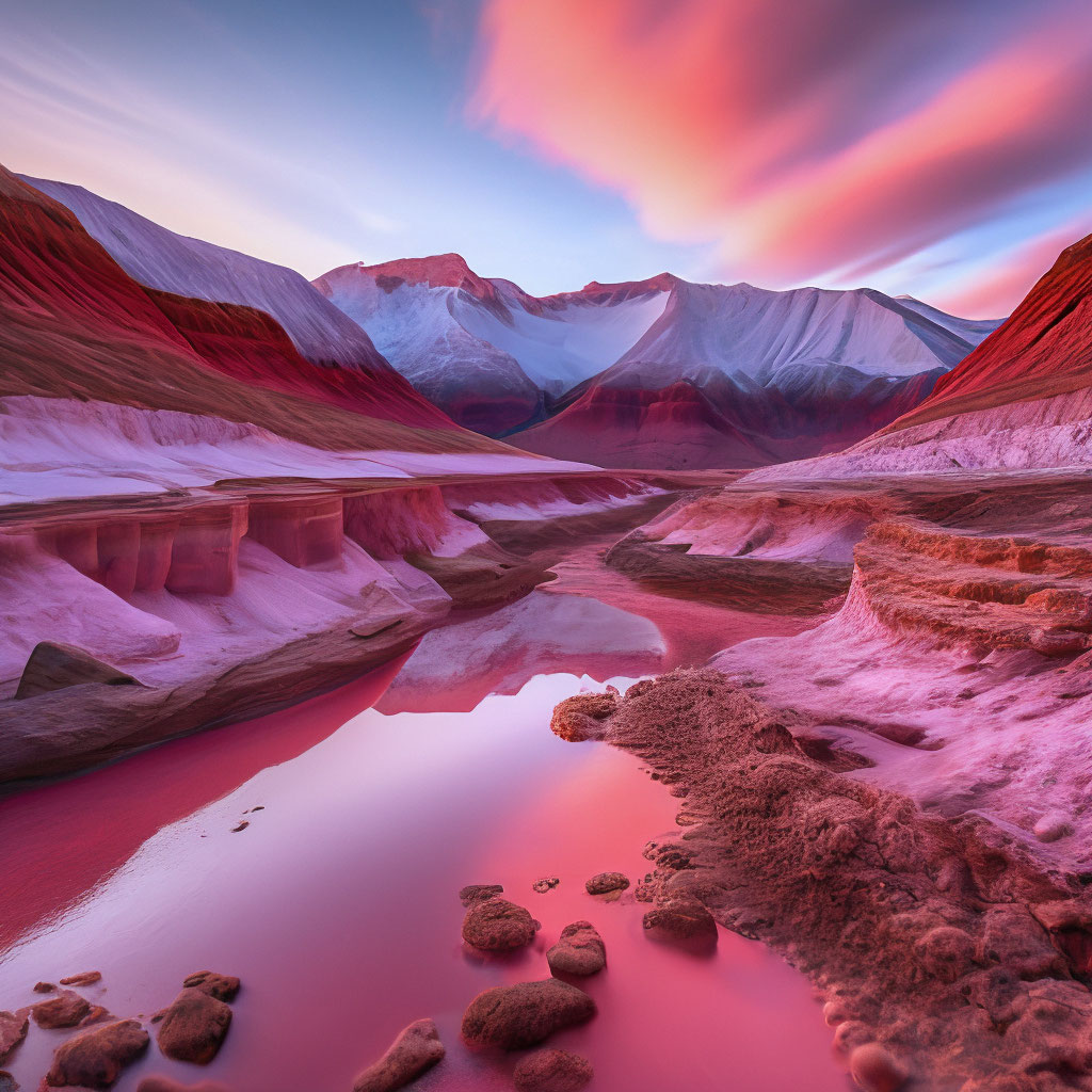 "Mint Dawn in the Pink Valley, 128k, 1/100s, f/16, ISO 3600, HDR10, 3D ...