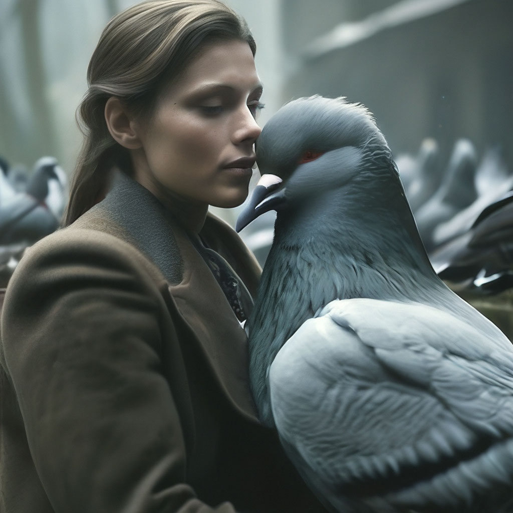 "Love and pigeons movie" — image created in Shedevrum
