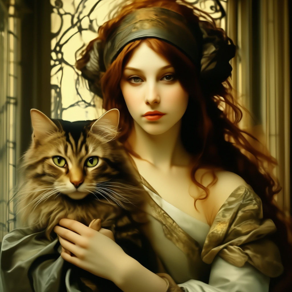 "The cat is a woman, belligerent, next to a friendly kitty.Sil Alphonse ...