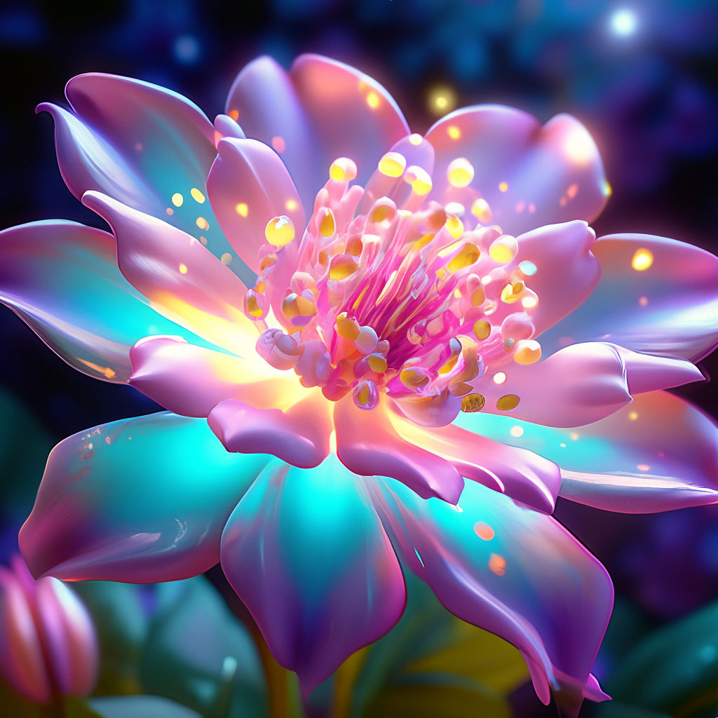 "Unusual, complex, amazingly beautiful magic flower in pastel colors ...