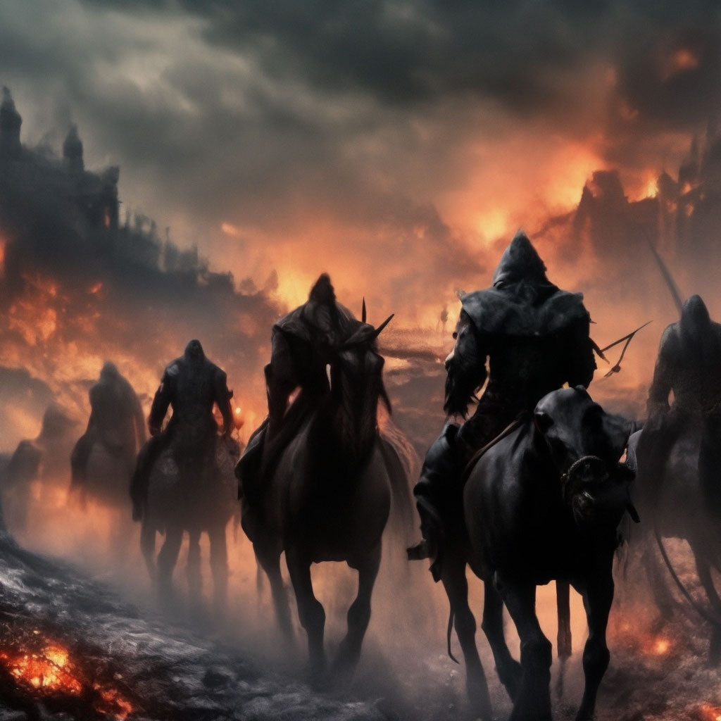 "Riders of the wild hunt, winter, fog, burning cities in the distance ...