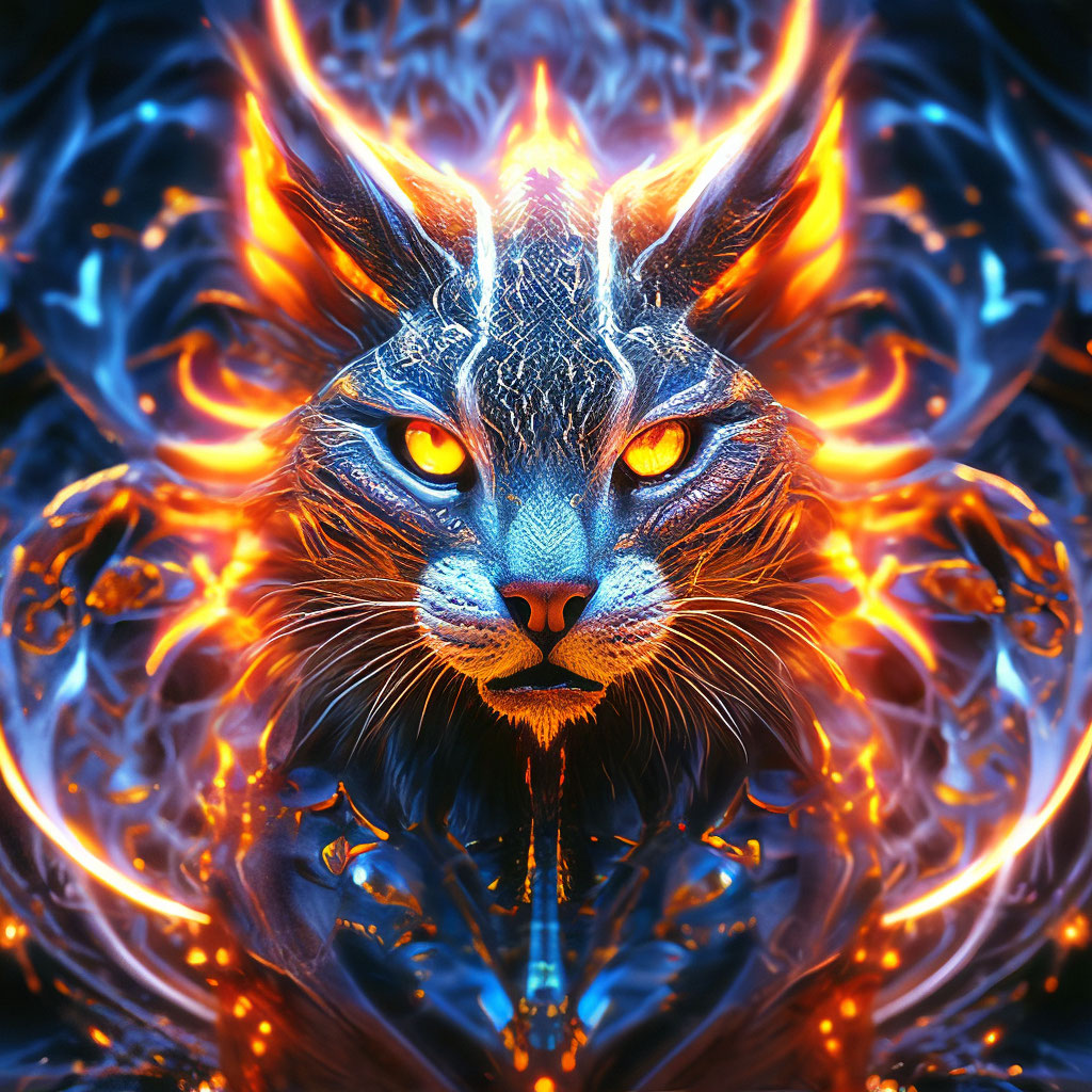 "Surrealism, high detail, lynx, consists of fractals, fairy elf ...