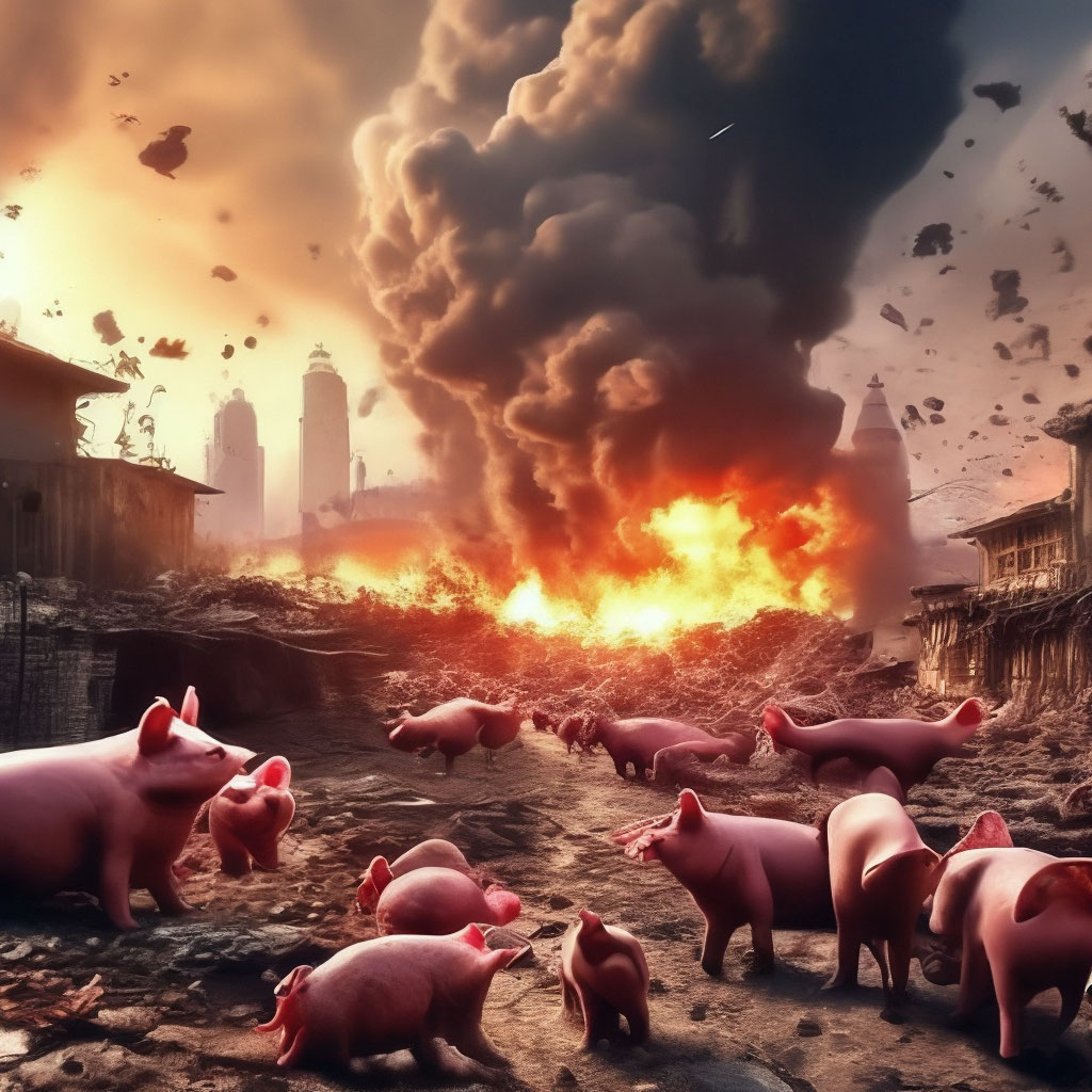 "Explosion in the province of pigs. the city is completely destroyed ...