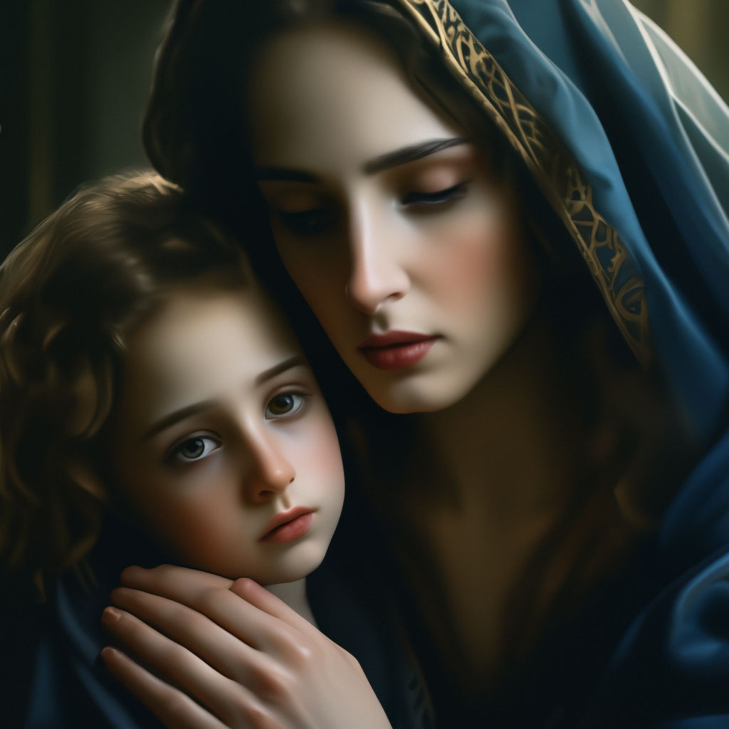 "Assuage my sorrows..." — image created in Shedevrum