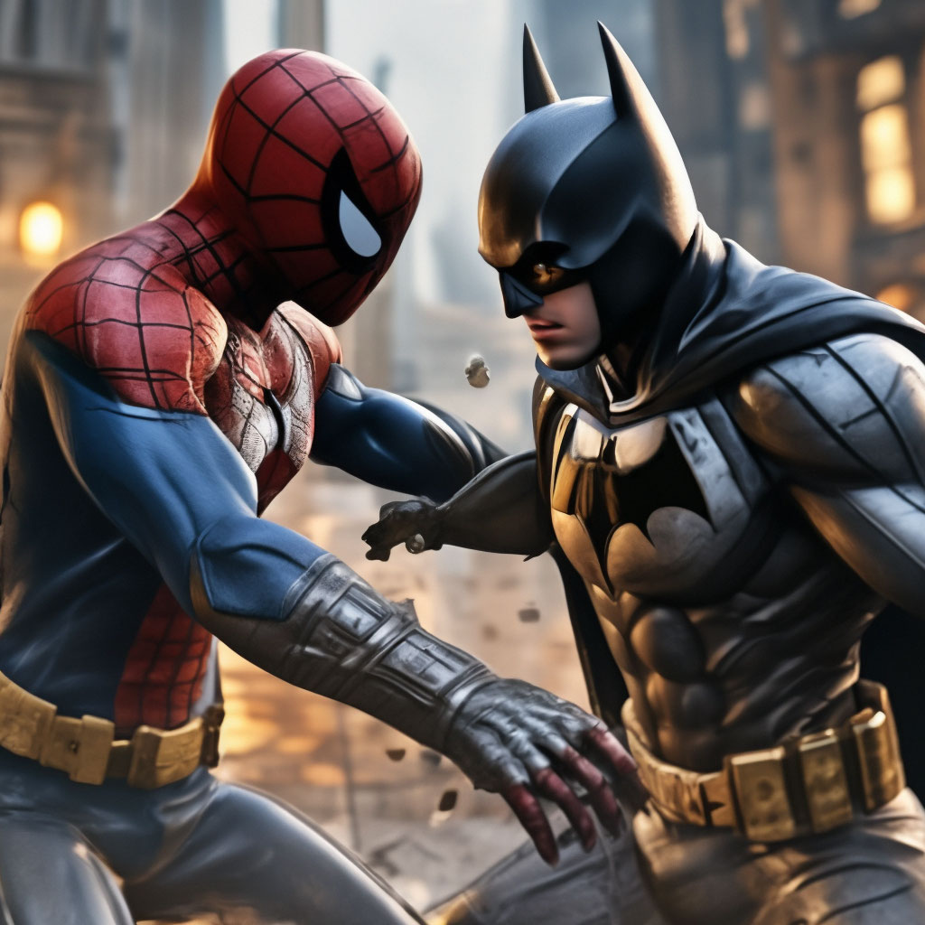 "Batman vs Spider-Man,fight ,fighting game , realistic, professional ...