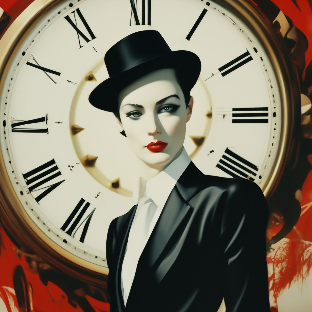 "Time is up ................DECADENCE.Grotesque.Rene Gruau's style ...