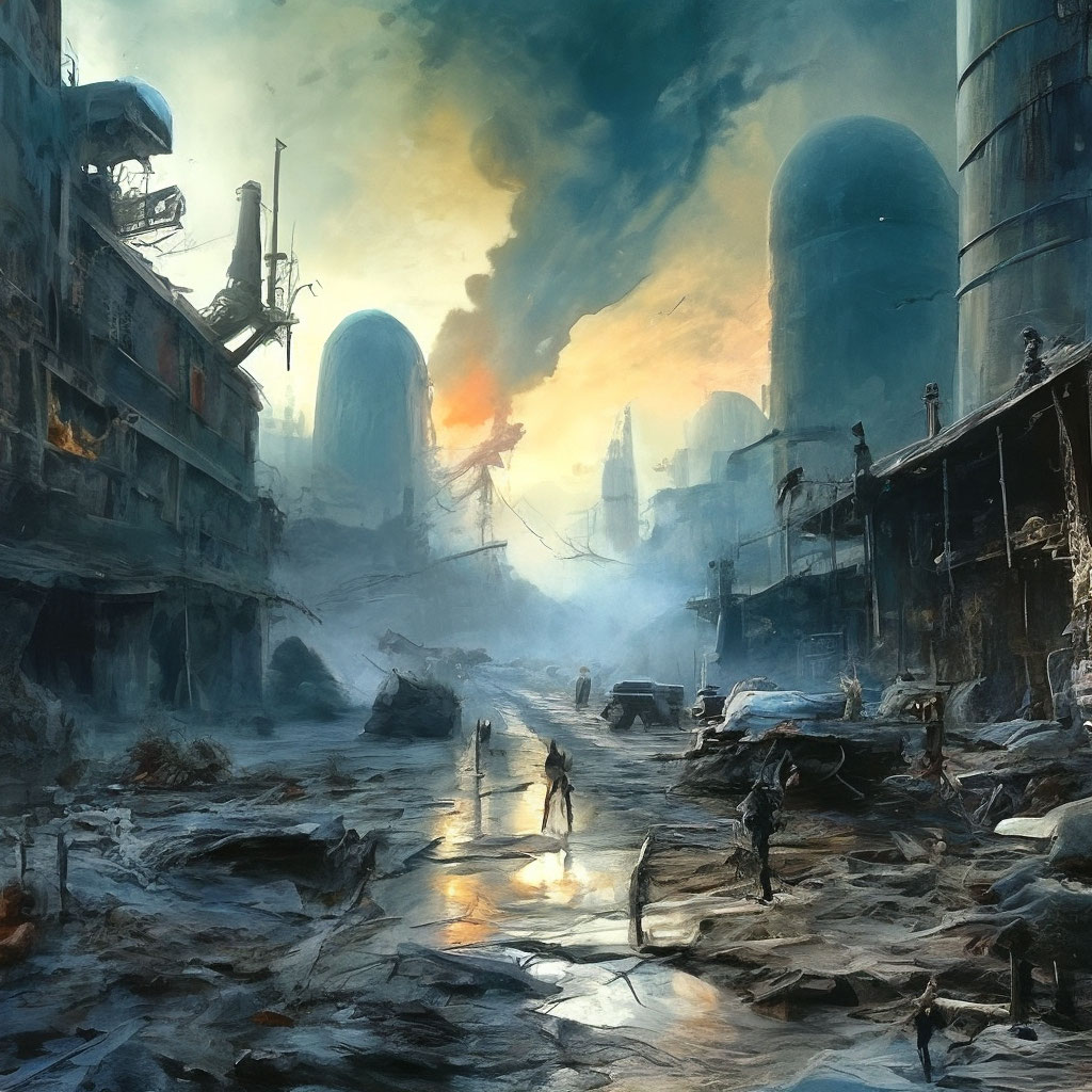 "Post - apocalypse . Nuclear winter.Dark fantasy Horror. Glare., in the ...