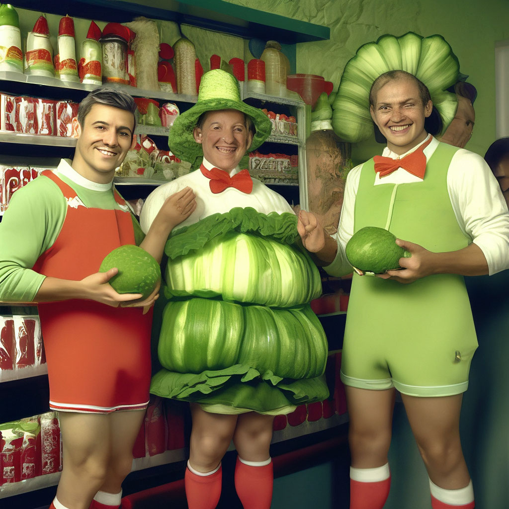 "Coronation of Mr. Cucumber in underpants at the pharmacy, guests are ...