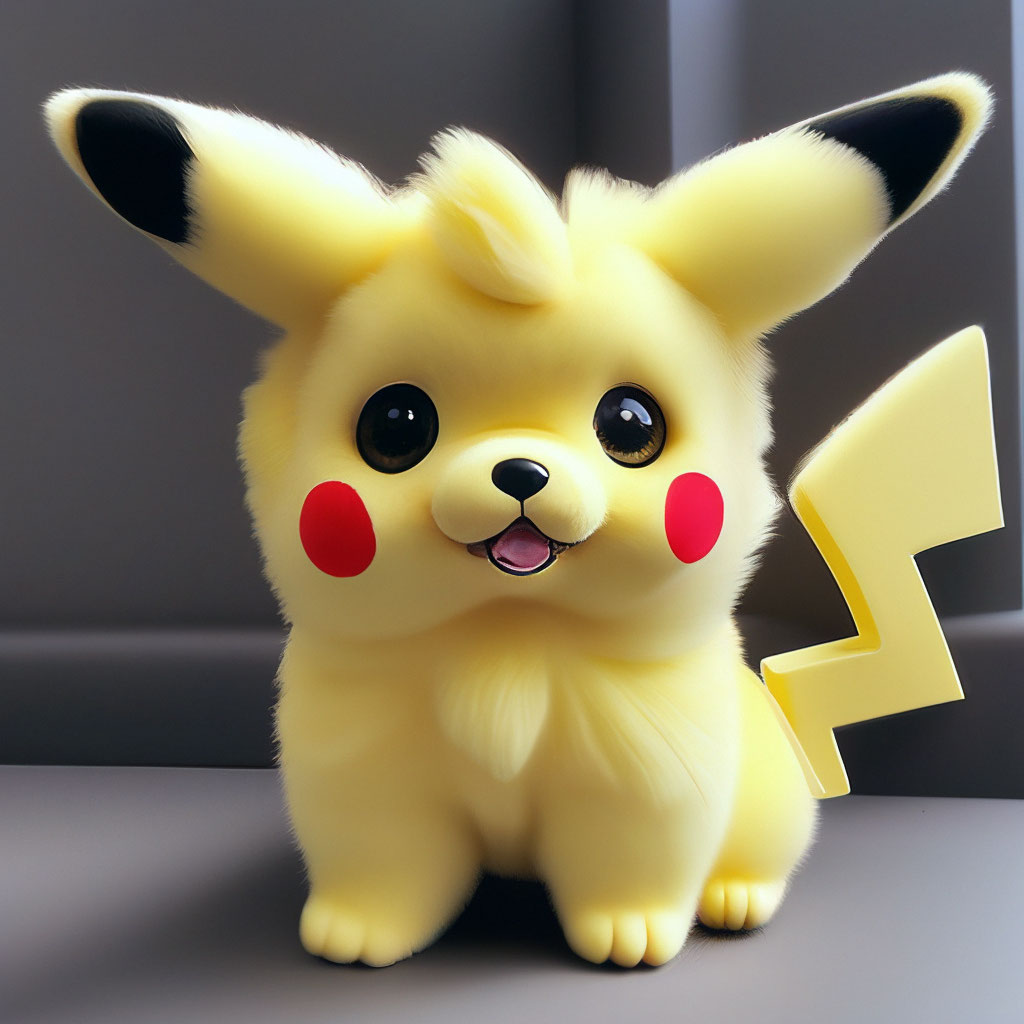 "Fluffy pikachu dog" — image created in Shedevrum