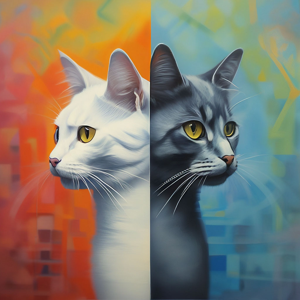 "Bipolar head 🐱 Cat and cat 🐈" — image created in Shedevrum