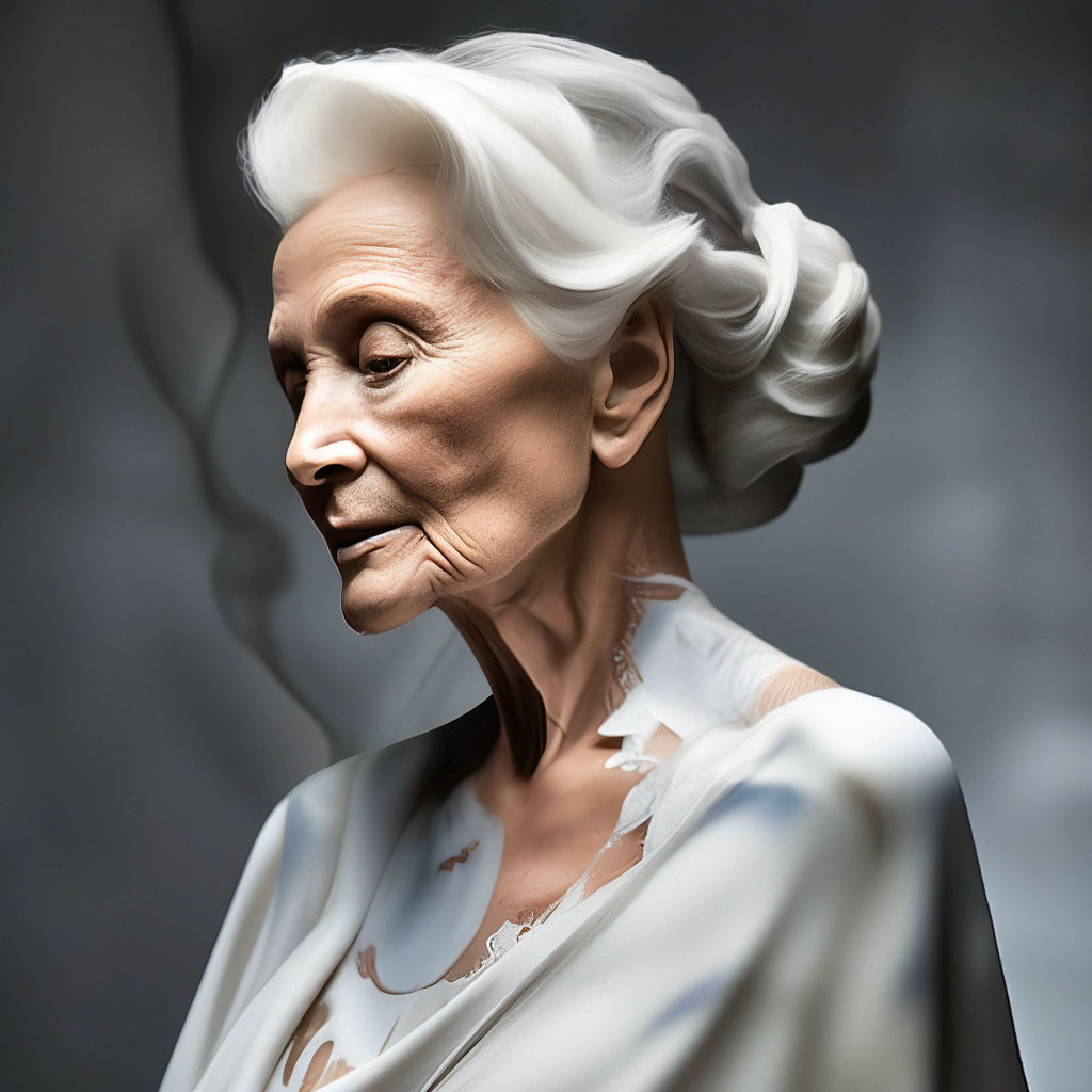 "Old woman, transformation. embossing and abstraction emphasize female ...