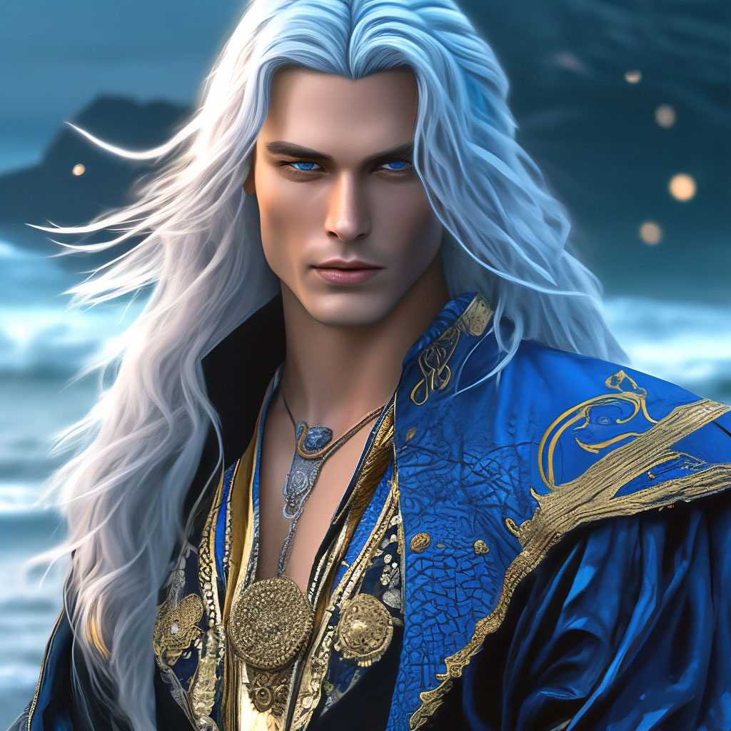 "Mysterious man handsome astrologer by the sea mysticism, Hyper ...