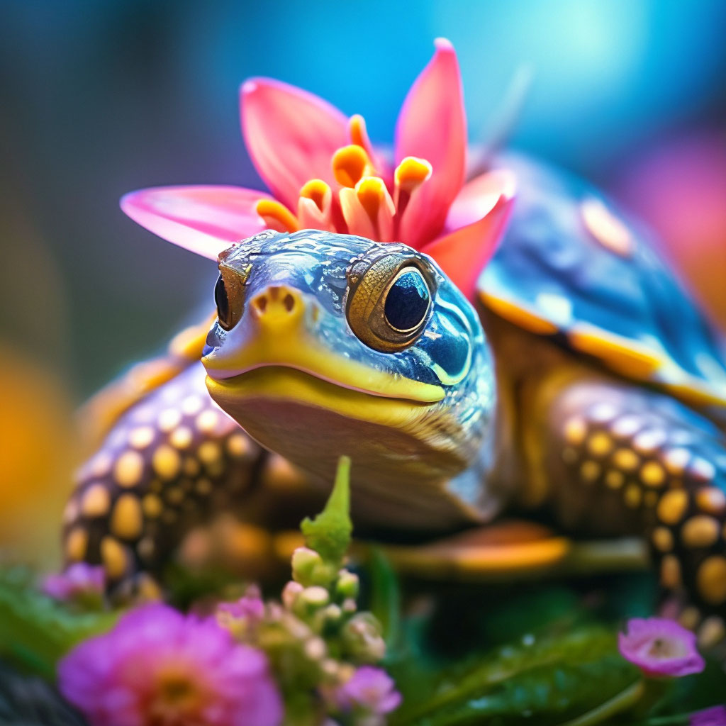 "Hybrid of a flower and a turtle, aesthetically pleasing, beautiful ...