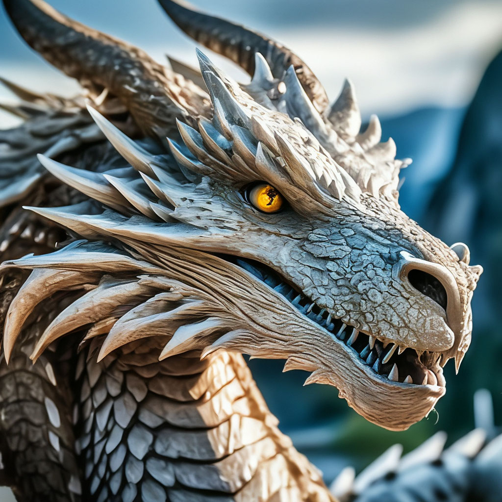 "Beautiful calm dragon, high detail, high quality, fantasy style ...