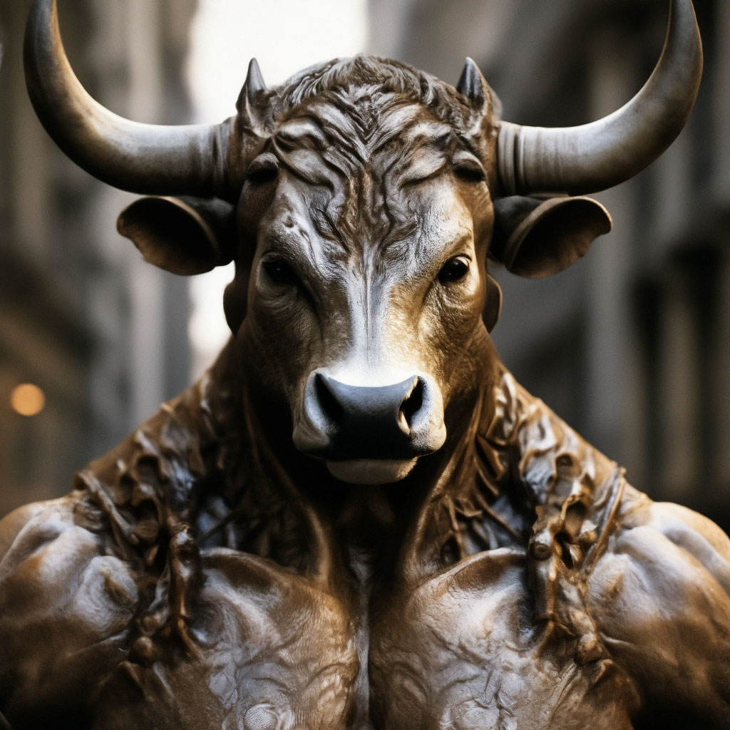 "A hybrid of a man and a bull" — image created in Shedevrum