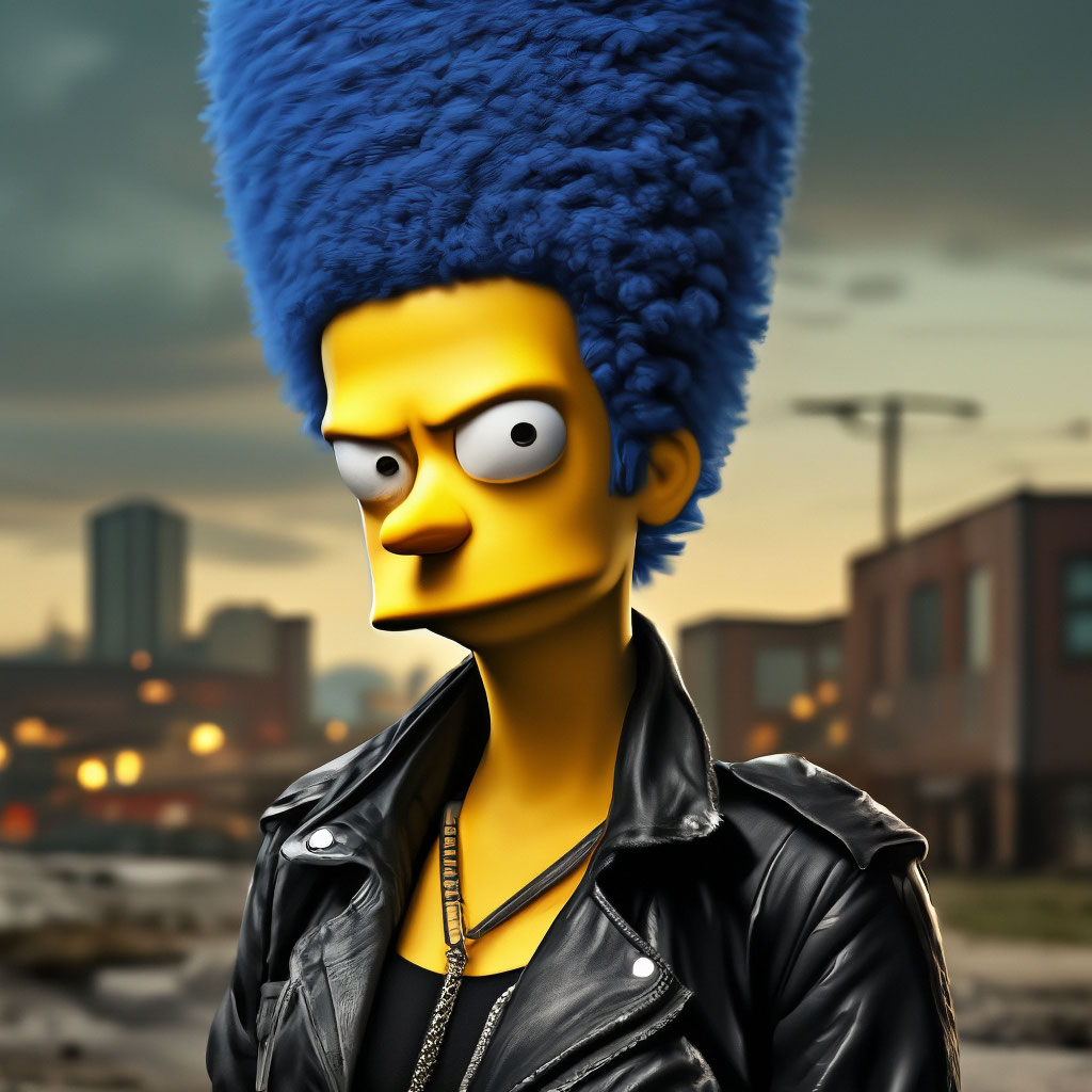 "Marge Simpson is a punk" — image created in Shedevrum