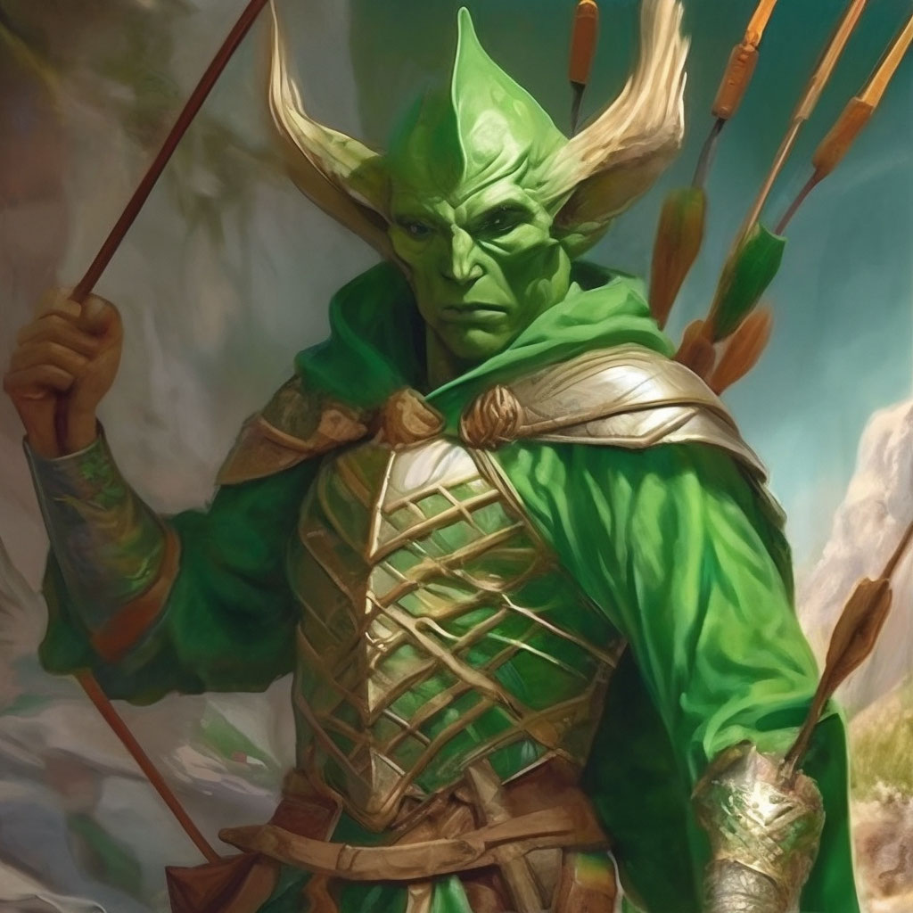 "Leraye, a powerful demon marquis, an archer in a green tunic, armed ...