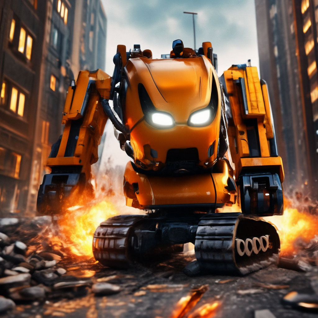 "A strange terribly cute bestial excavator went crazy and began to ...
