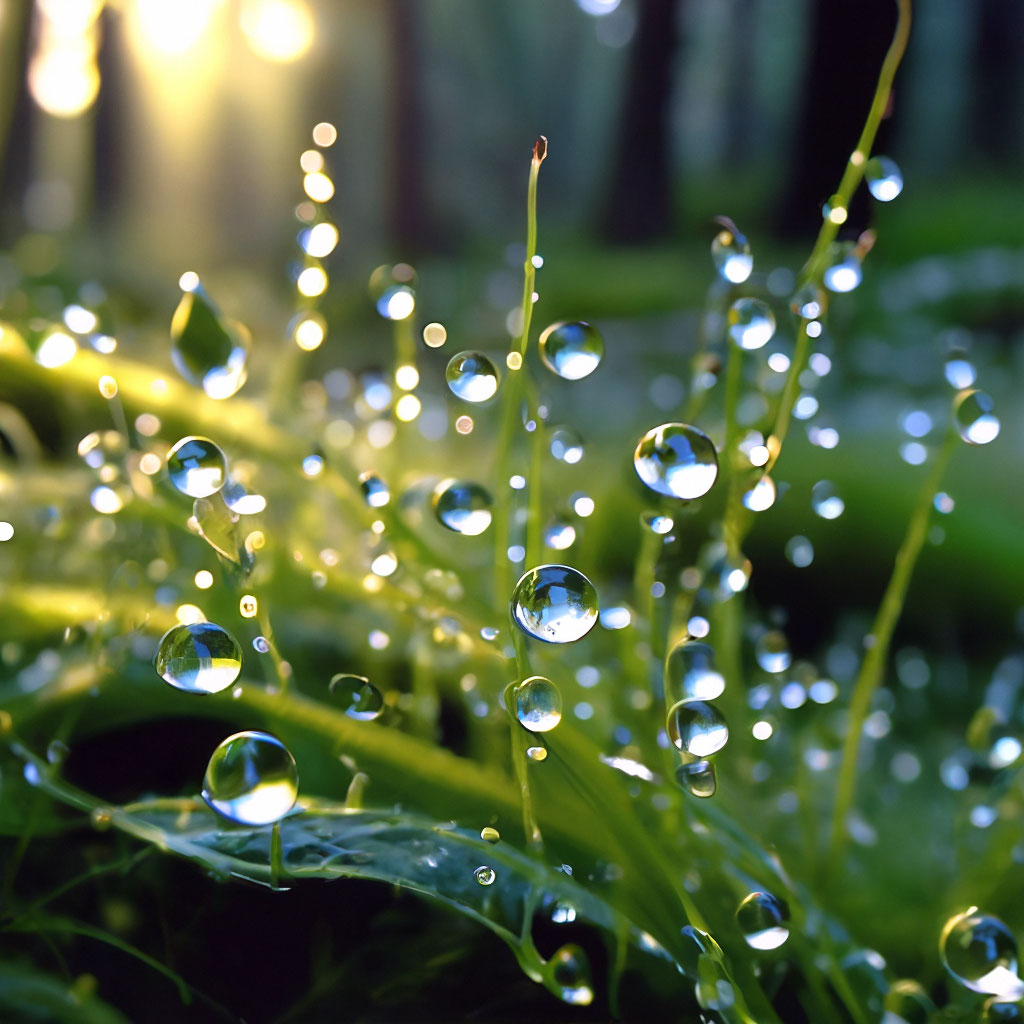 "The languid sheen of forest dew" — image created in Shedevrum