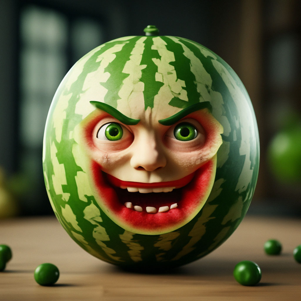 "Watermelon is a watermelon abuser, fantasy, watermelon with a human ...