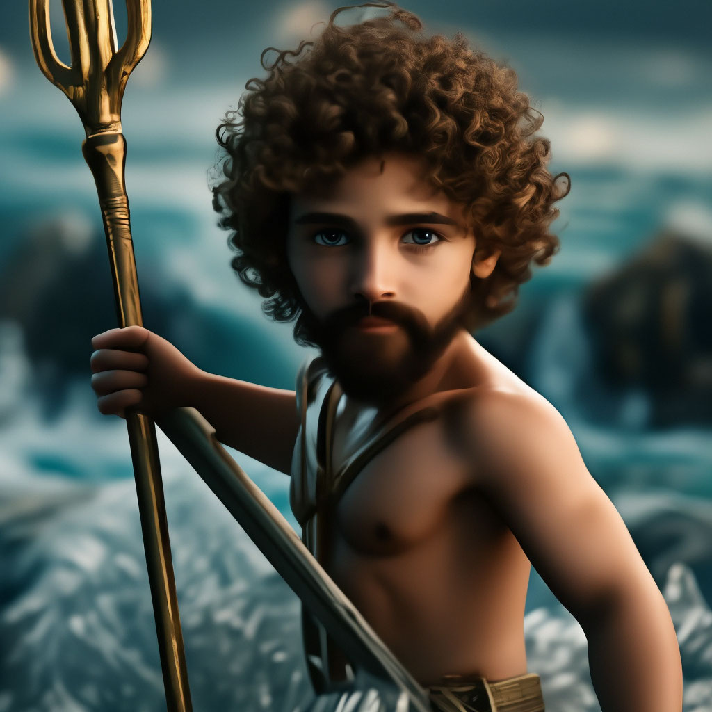 "Poseidon as a child" — image created in Shedevrum