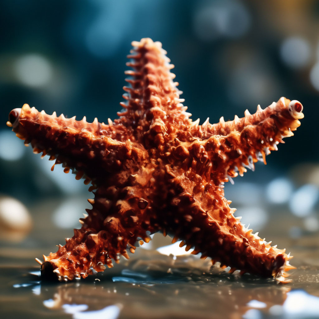 "Starfish, professional photo, realistic, 4k, close-up, high detail ...
