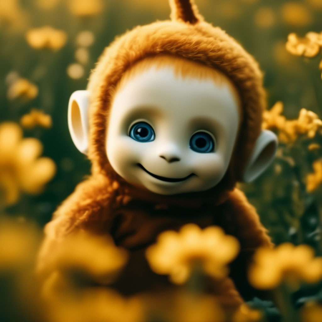 Cute teletubby among flowers, professional photo, beauty, fairy ...