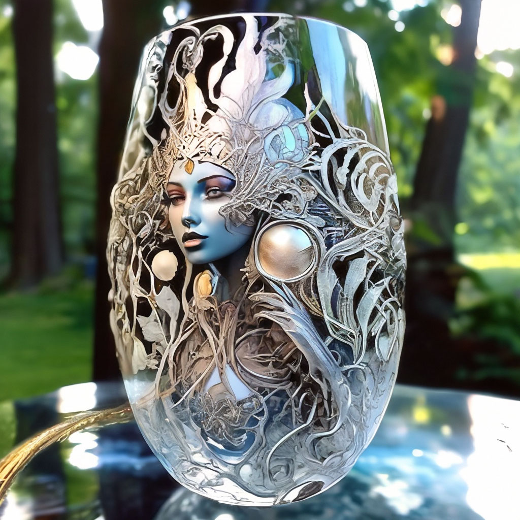 ". Painting on glass,fantasy art, fine pen, filigree,elegant,gray ...