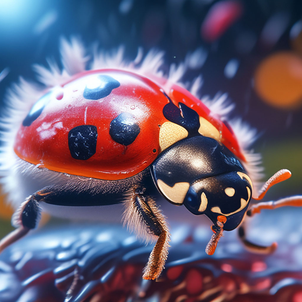 "Fluffy ladybug, hyperdetalization, professional photo, high resolution ...
