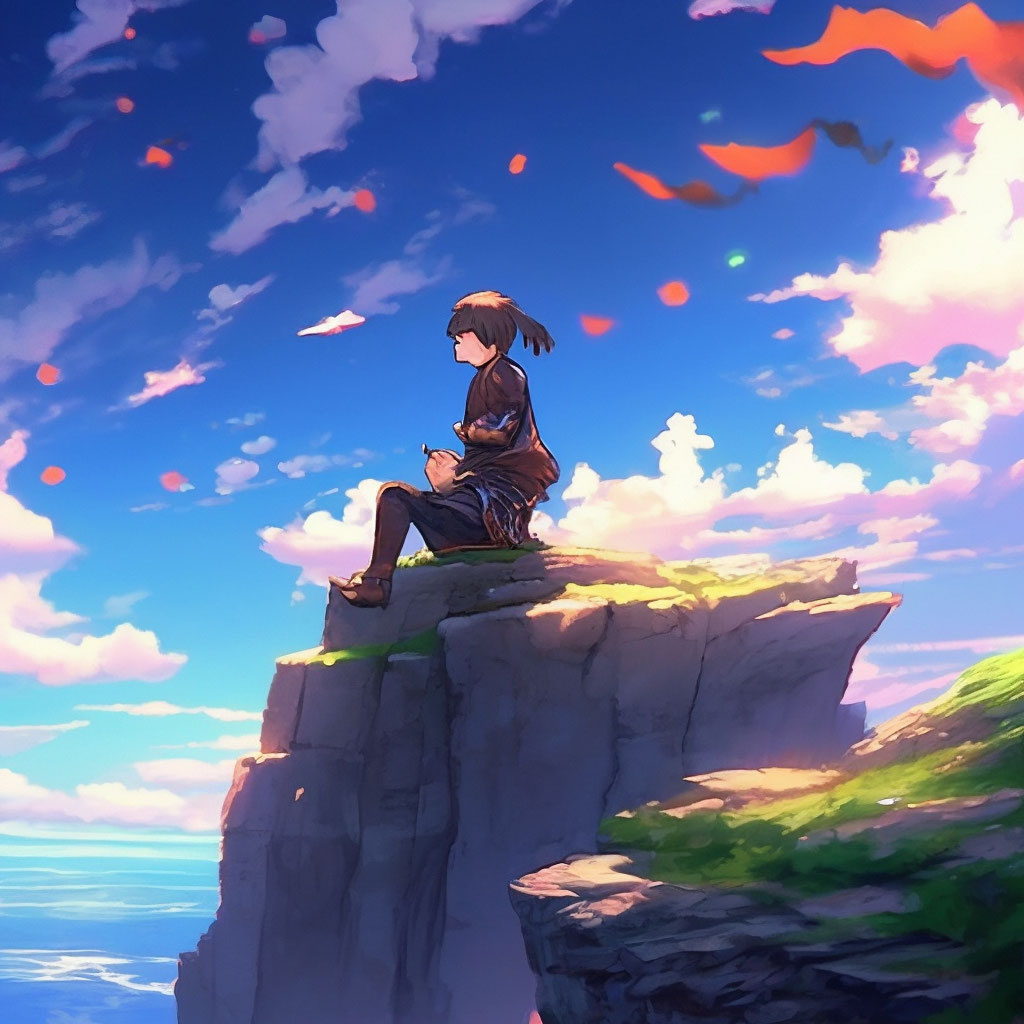 "Cliff anime art , beautiful" — image created in Shedevrum