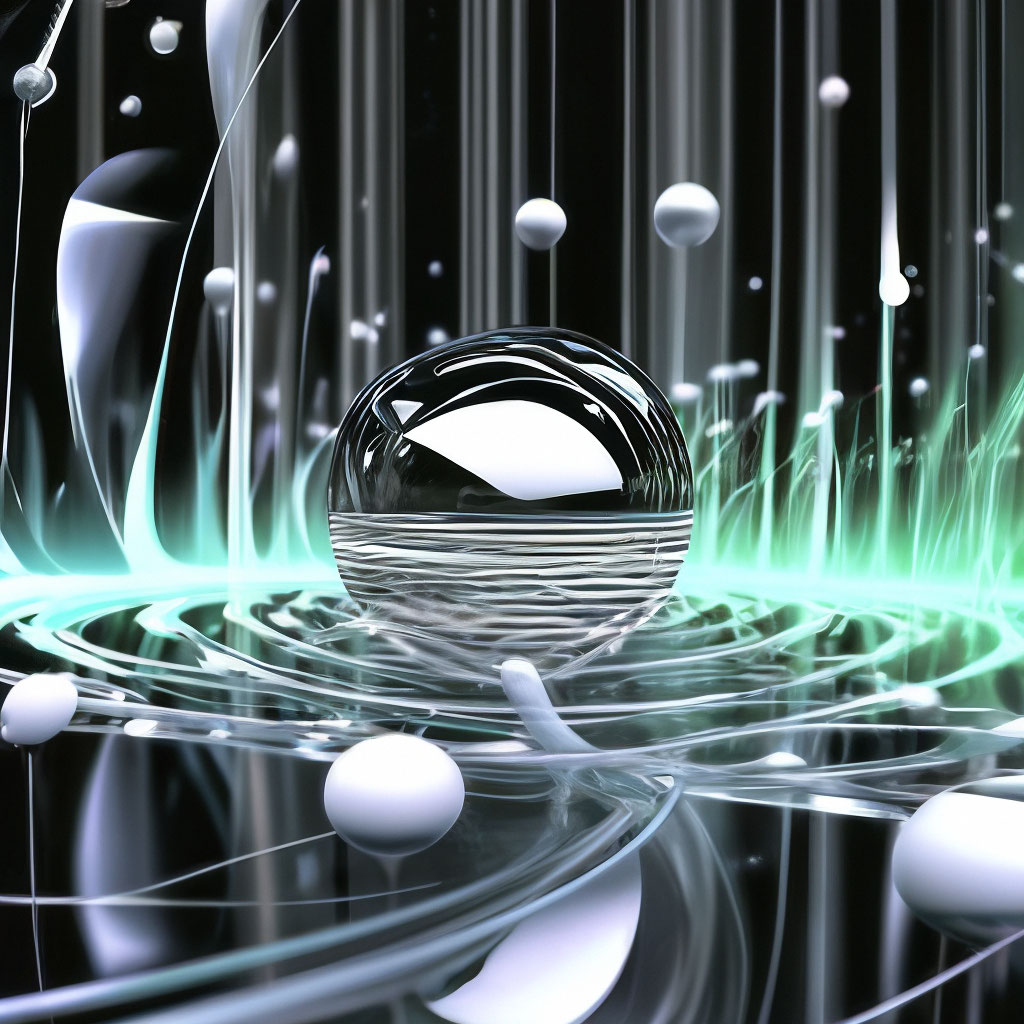 "Quantum field + atmosphere of indistinct color, fractal, futurism ...