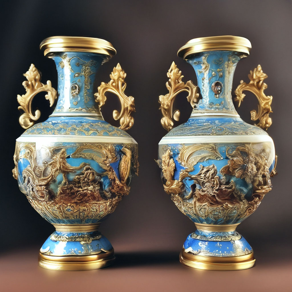 "Antique vases are beautiful, expensive, rich, photorealism ...