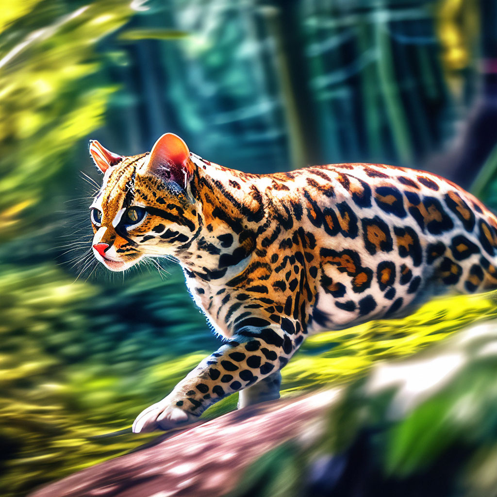"Ocelot hunts, high definition, pixel detail, digital painting, fantasy ...