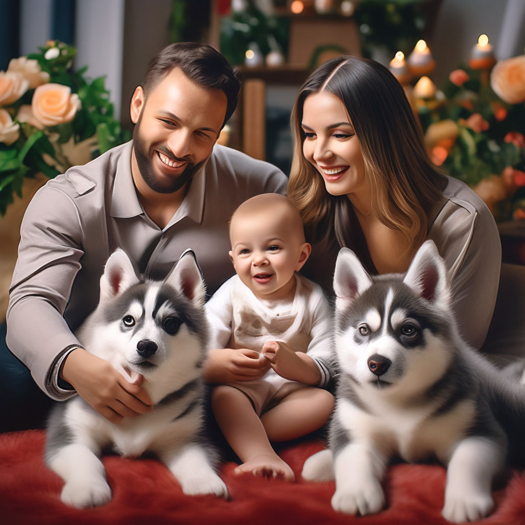 "Hyper realistic, professional photo, beautiful mom, cute dad and baby ...