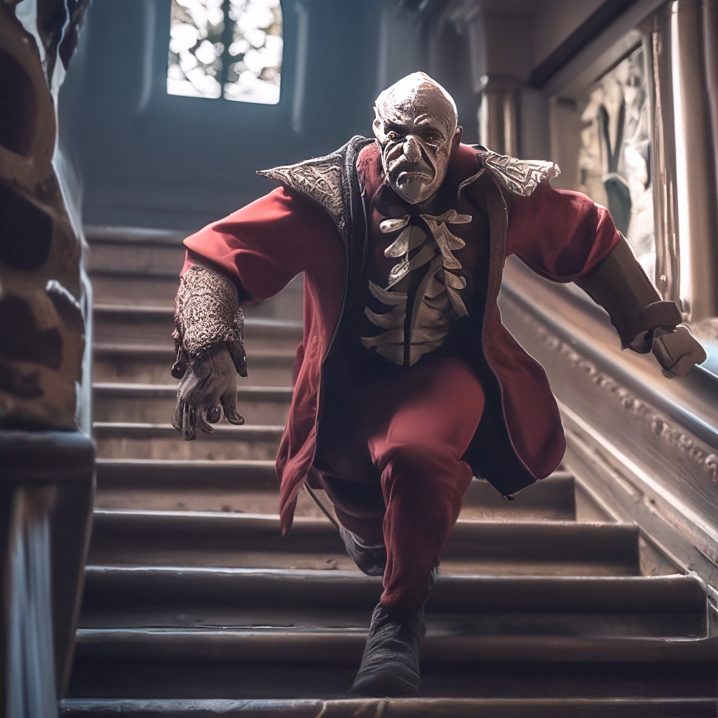 "Ugly Count hunchback coming down the stairs creepy, scary, disgusting ...