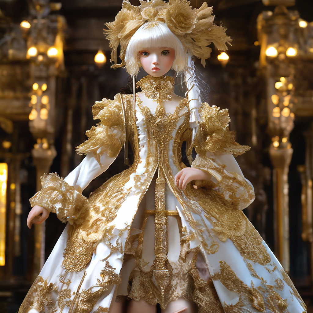 rustic +nordic + rococo, concept art. fashion, full-length rag doll ...