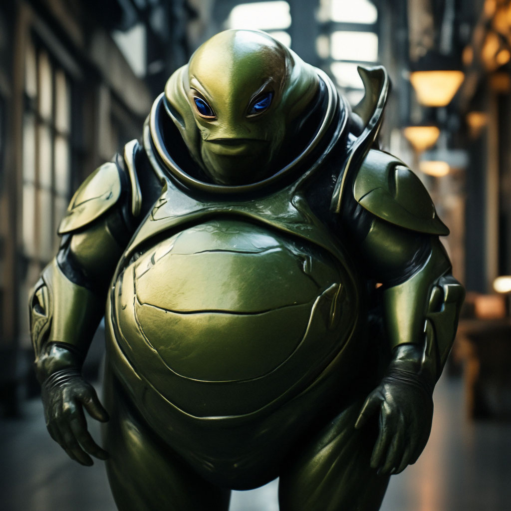 "Fat alien" — image created in Shedevrum