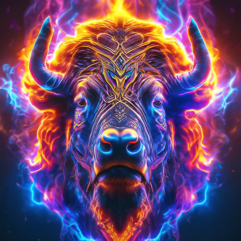 "Hyperrealistic,strong,beautiful,realistic,powerful,bison,totemic ...