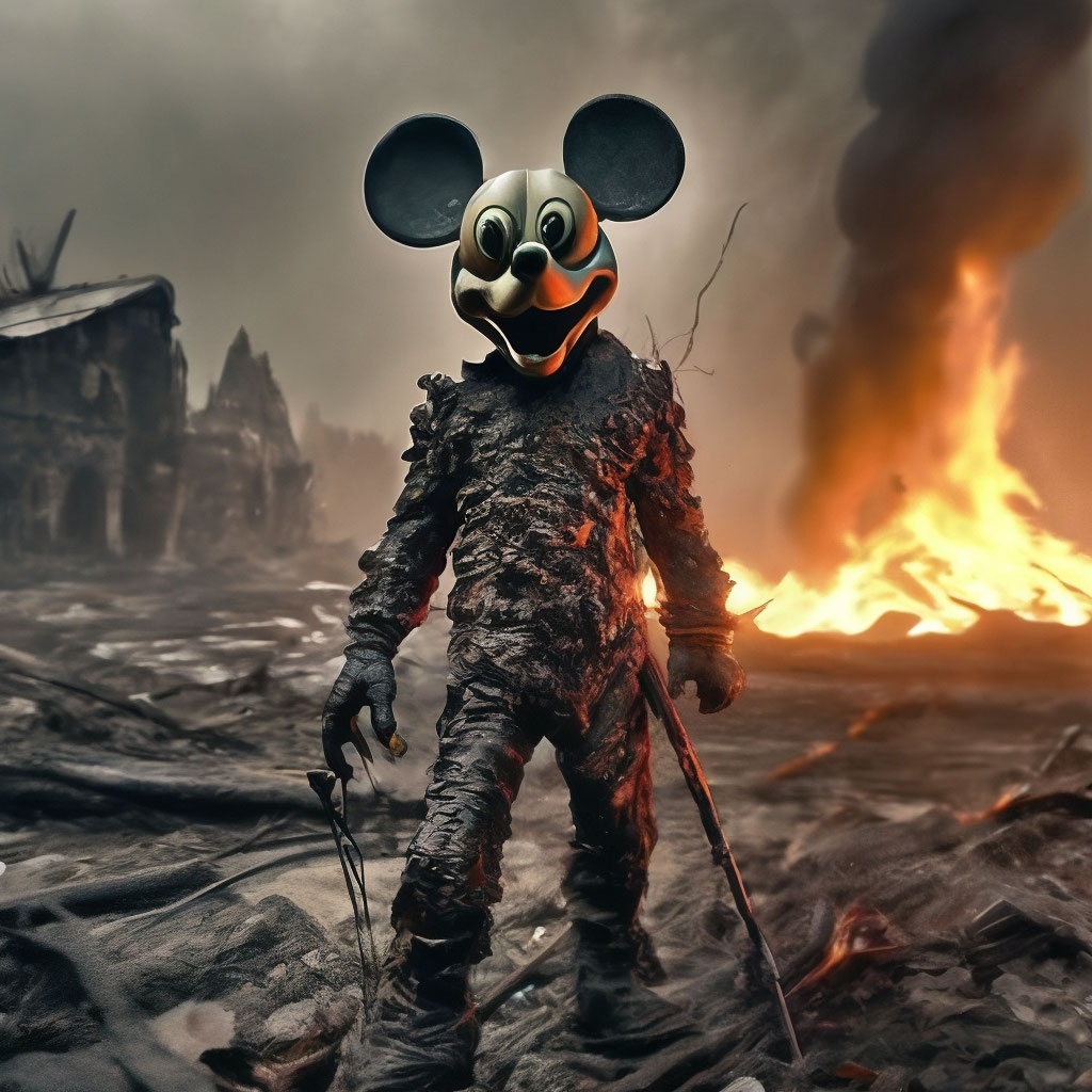 "Angry Burnt Mickey Mouse+Freddy Krueger" — image created in Shedevrum