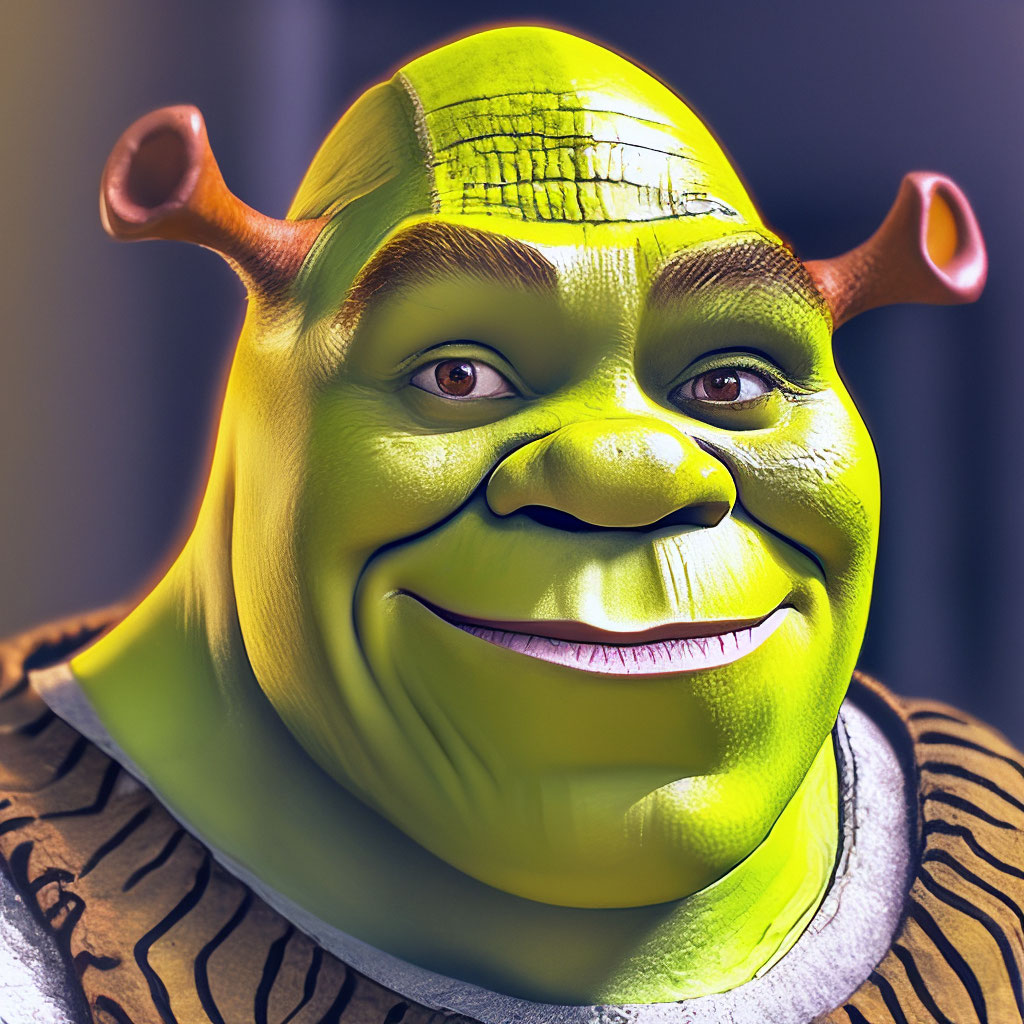 "Shrek from the movie, head, pencil sketch, realistic, high resolution ...